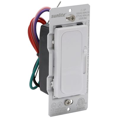 DIMMER/LED/WH/0-10V ROCKER SWITCH+SLIDE SUNLITE